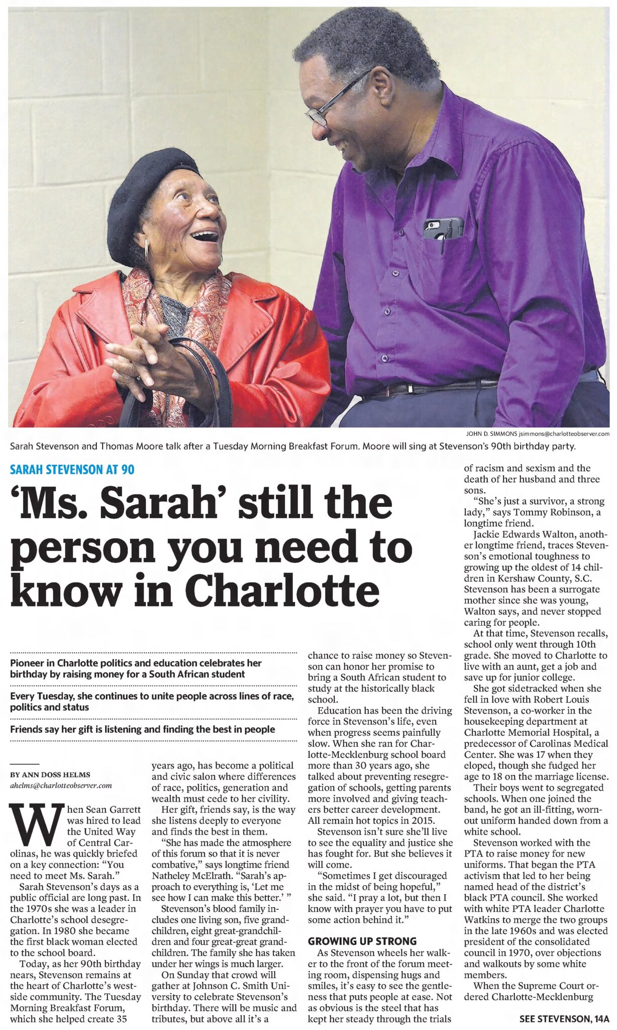 A look back on occasion of a 90th birthday | Sarah Stevenson